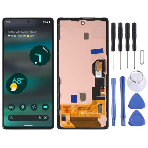 หนาจอ LCD ตนฉบบสำหรบ Google Pixel 6A GX7AS GB62Z G1AZG Digitizer Full Assembly พรอมกรอบ สดำ