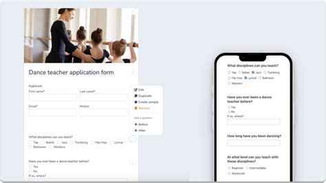 Online Dance Teacher Application Form