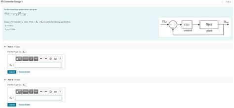 Solved PD Controller Design Of For The Closed Loop Chegg