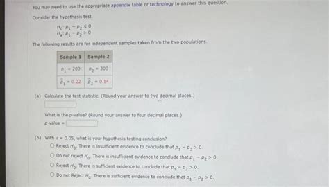 answered a calculate the test statistic round your answer to two