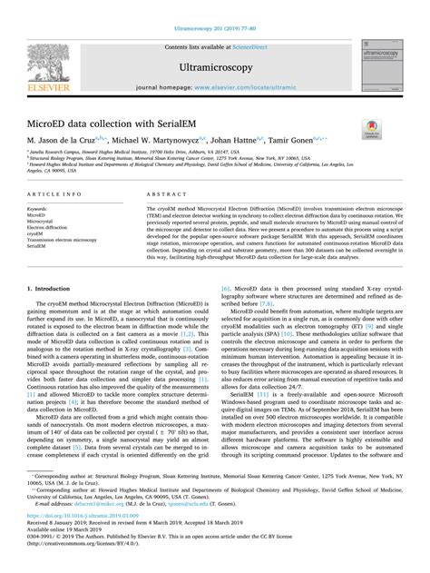 Pdf Microed Data Collection With Serialem