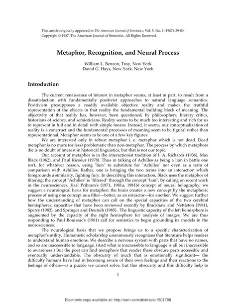 Pdf Metaphor Recognition And Neural Process