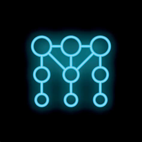 Neon Blue Flowchart Depicting A Hierarchical Structure On A Black Background 52833651 Vector Art
