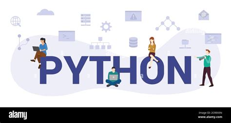 Python Programming Language Concept With Modern Big Text Or Word And