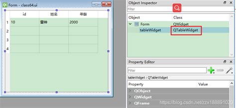 【qtdesigner】课时64显示二维表数据（qtableview控件）tablewidget【pyqt5qtdesigner模式