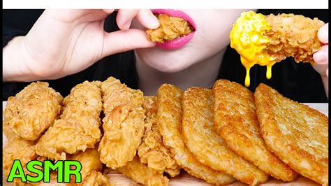 Asmr Cheesy Chicken Tender Hash Brown Kfc 치킨텐더 해쉬브라운 먹방 Eating