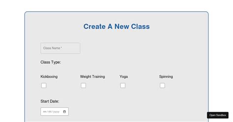 Creating Classes Codesandbox