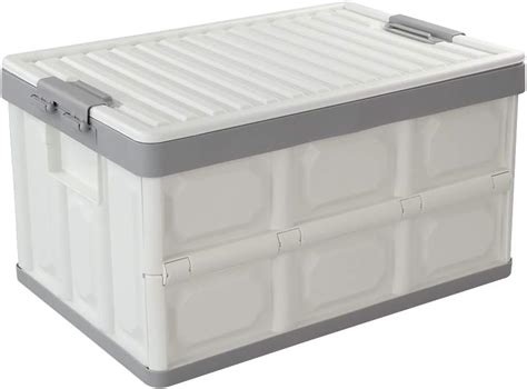 Bringer 1 Pack Plastic Collapsible Storage Box With Lids Foldable Utility Bin Amazon Co Uk