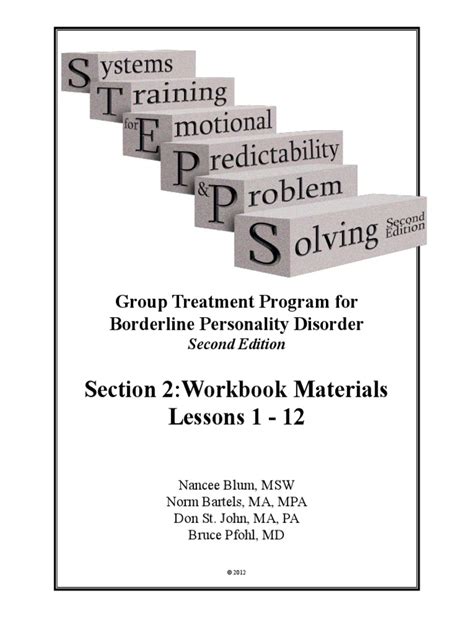 Sesiones Programa Stepps Pdf Borderline Personality Disorder