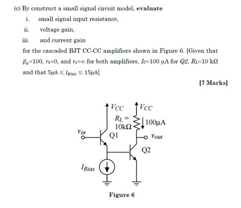 Solved C By Construct A Small Signal Circuit Model