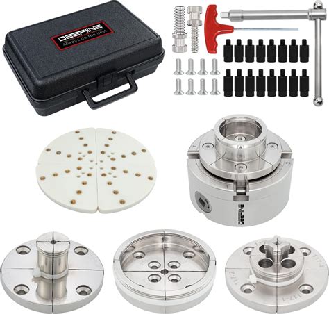 Deefiine 4 Inch Wood Lathe Chuck Set 1 X 8 Tpi Thread Nickel Plated Self Centering 4 Jaw Wood