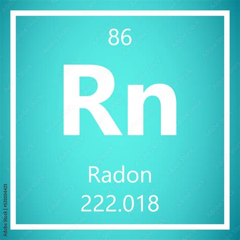 Radon Rn Periodic Table Of Elements Atomic Mass Vector Illustration Molecule Stock Vector