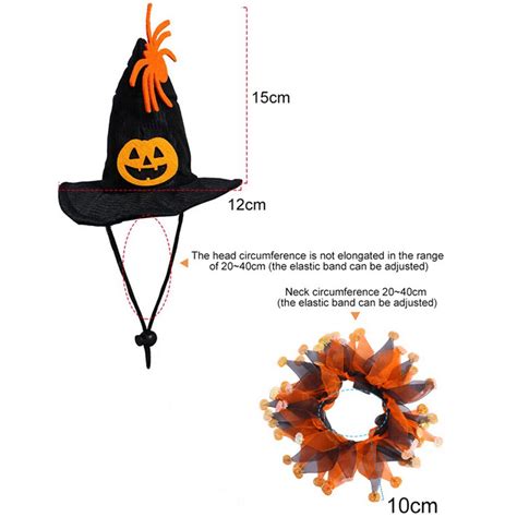 Badu Bg Костюм за Хелоуин Смешна шапка за домашни любимци Шапка и шал за лигавник Куче Аксесоари