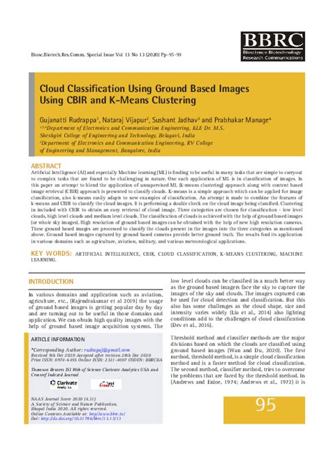Pdf Cloud Classification Via Ground Images With Cbir And K Means