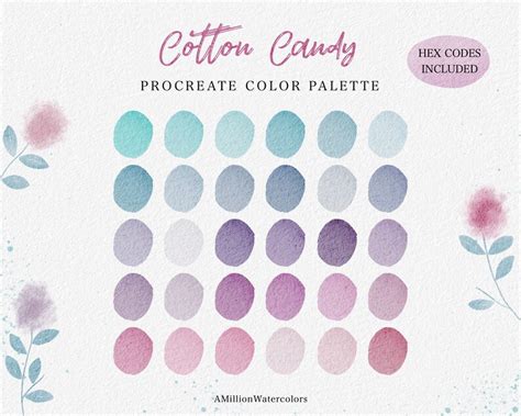 Pink Procreate Color Palette Blue Color Scheme Purple Watercolor Procreate Bundle Art Swatches