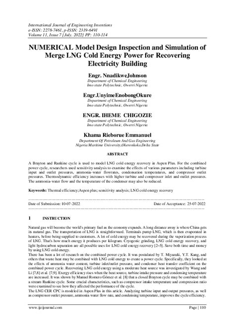 Pdf Numerical Model Design Inspection And Simulation Of Merge Lng