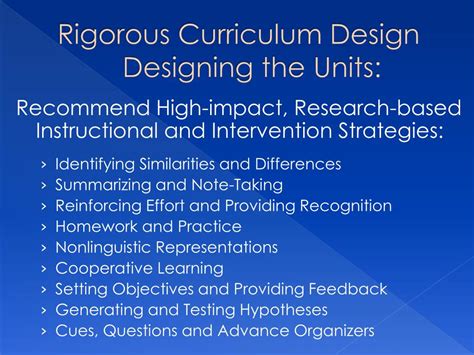 Ppt Using Common Core State Standards To Design A Rigorous Curriculum