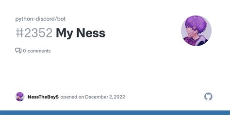 My Ness Issue Python Discord GitHub