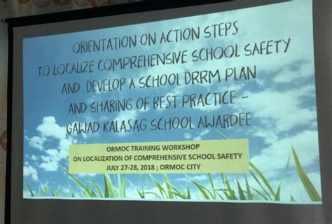 Css Localization Training Of Schools Drrm Committees Ormoc Schools Division E Net Philippines