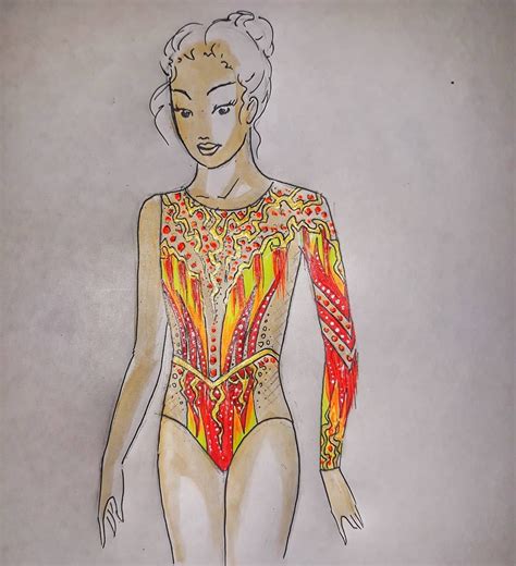 На данном изображении может находиться рисунок Художественная гимнастика Купальник Гимнастика