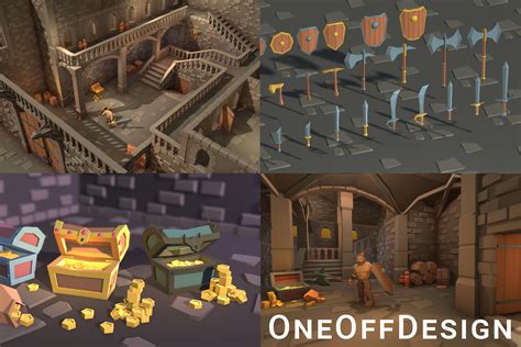 lowpoly stylized fantasy dungeon rpg adventure set 3d 던젼 unity asset store