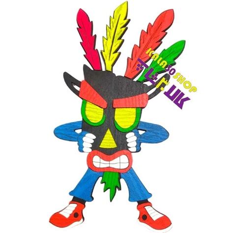 خرید و قیمت تابلو دیوارکوب بلک لایت گیمینگ طرح کراش بندیکوت نقاب آکو