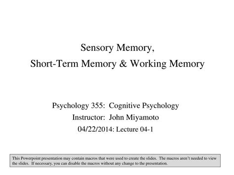 Ppt Sensory Memory Short Term Memory And Working Memory Powerpoint Presentation Id2009325