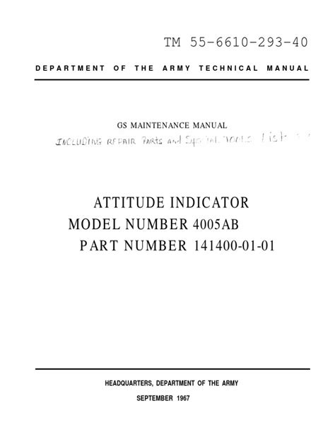 Attitude Indicator Model Number Gs Maintenance Manual Download Free Pdf Electrical