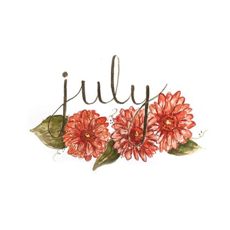 July Watercolor Wallpaper Month Images July Monthly Planner Art