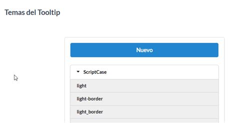 Temas De Tooltips Documentación De Scriptcase Low Code