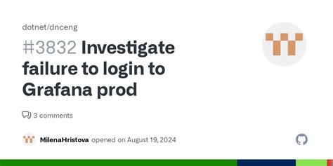 Investigate Failure To Login To Grafana Prod · Issue 3832 · Dotnet