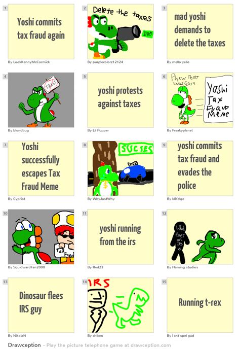 Yoshi Commits Tax Fraud Again Drawception