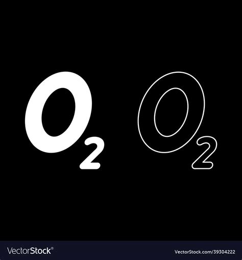 Oxygen Chemical Formula O2 Air Icon White Color Vector Image