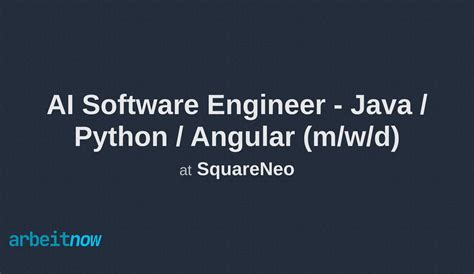 Ai Software Engineer Java Python Angular Mwd Job At Squareneo