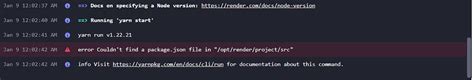 Error Couldn T Find A Package Json File In Opt Render Project Src Render