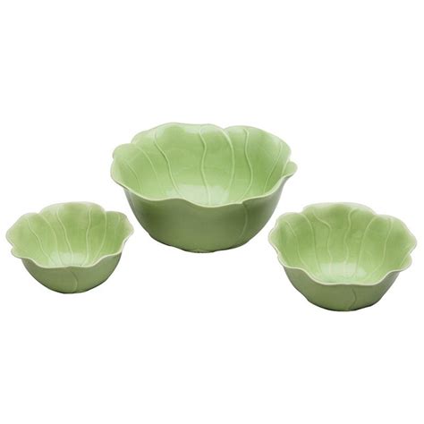 Green Leave Bowl Set Of 3