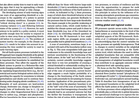 The Conceptual Framework For The Planetary Boundary Approach Showing