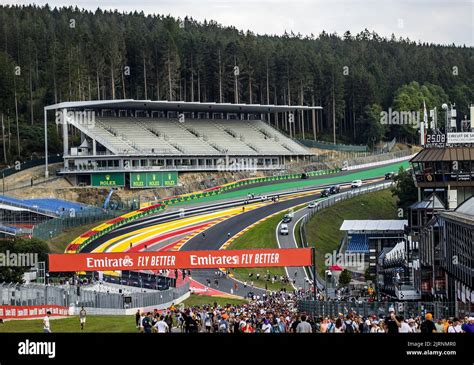 Spa The New Grandstand In Eau Rouge On The Spa Francorchamps Race Circuit In The Run Up To The