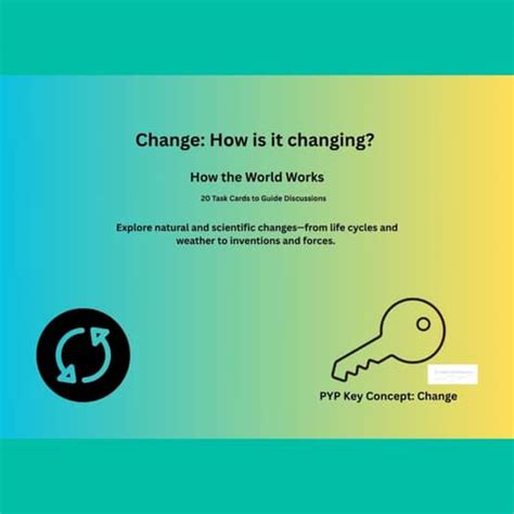 PYP Task Cards How The World Works Key Specified Concept Change