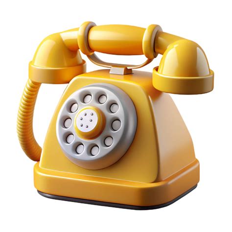 Beautiful Minimalist A Vintage Rotary Telephone With Bright Yellow