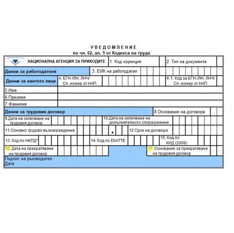Предложени са за обществено обсъждане промени в Уведомлението по чл 62 ал 5 от КТ