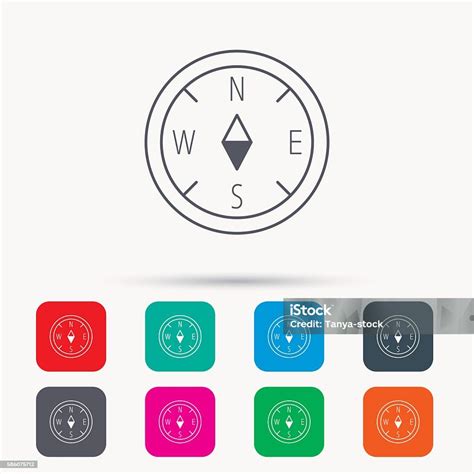 Compass Icon Geographical Orientation Sign Stock Illustration