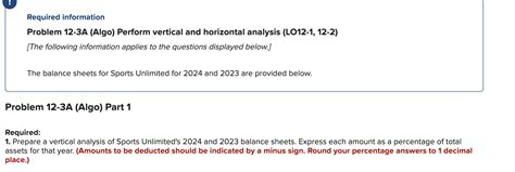 solved required information problem 12 3a algo perform