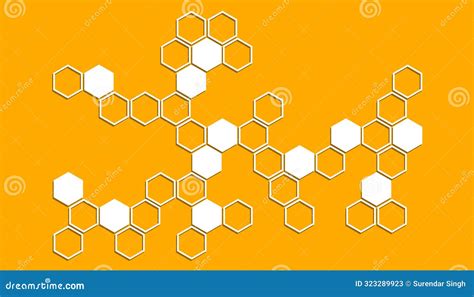 Abstract Beehive Honeycomb Background Hexagon Cells With Shadow On