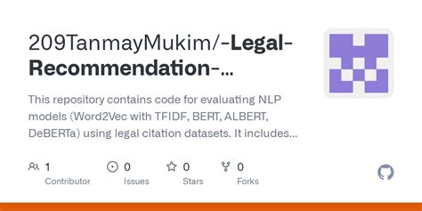 Github 209tanmaymukim Legal Recommendation System Performance Analysis This Repository