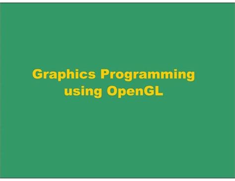 Introduction To Openglppt