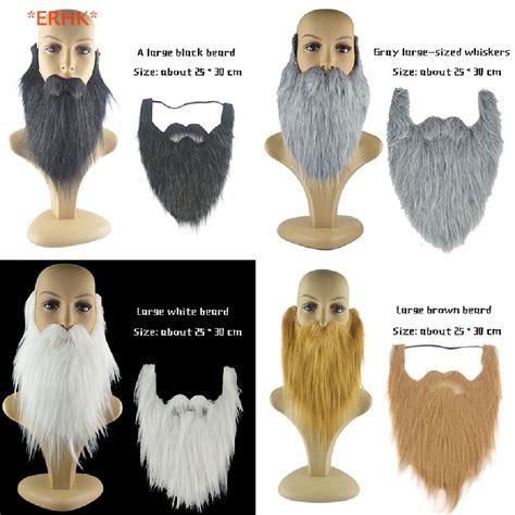 Qrhyk Diy Fancy Dress Fake Beard Long Fluff Beards Cosplay Costume