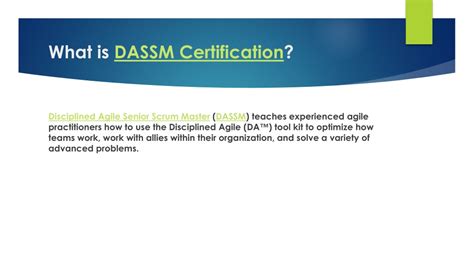 Ppt All You Need To Know About Dassm Certification Powerpoint Presentation Id11026466