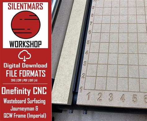 Onefinity CNC Wasteboard Surfacing Grid And Threaded Inserts For Journeyman QCW Frame