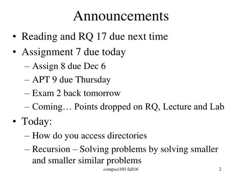 PPT CompSci 101 Introduction To Computer Science PowerPoint